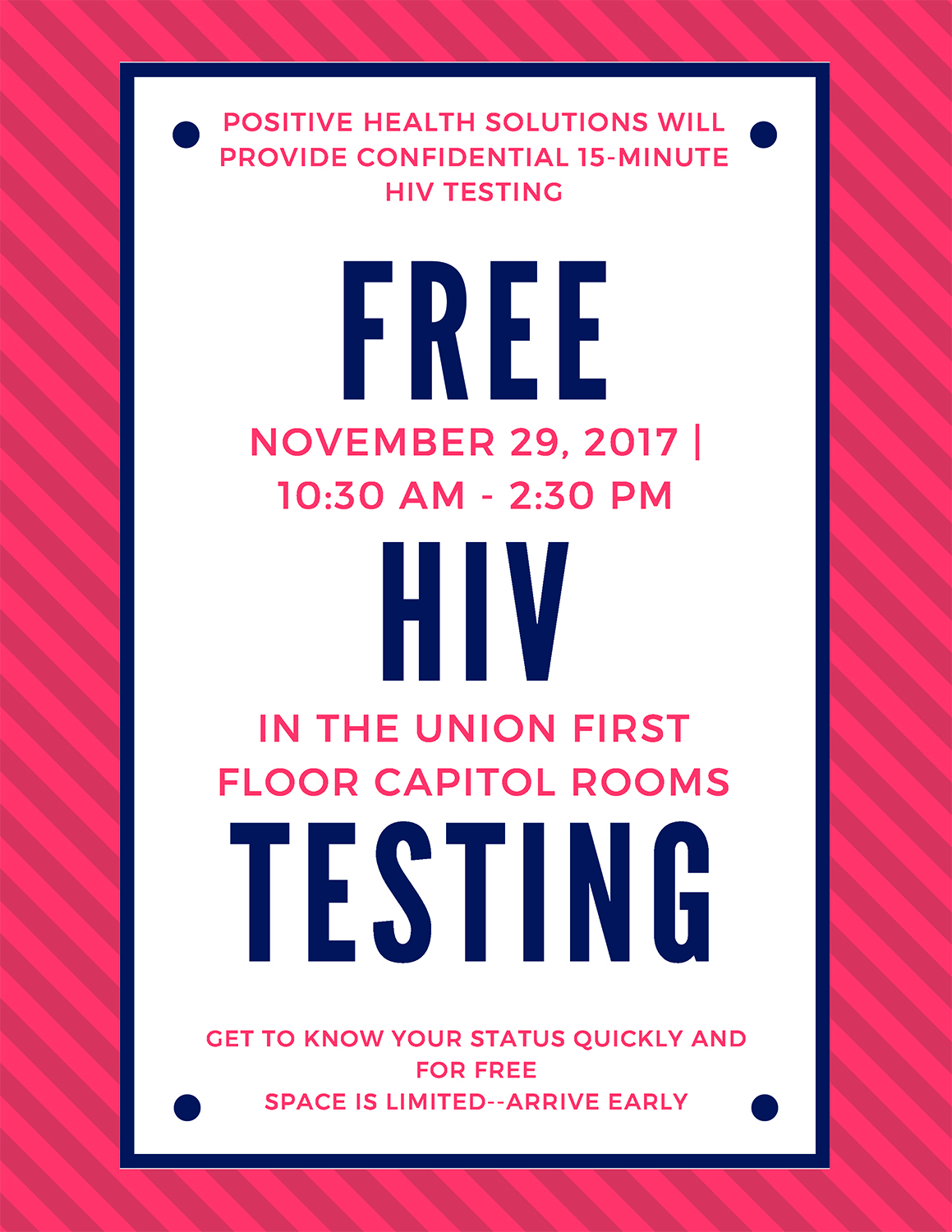 Free HIV Testing Nov. 29 in University Union - Western Illinois ...